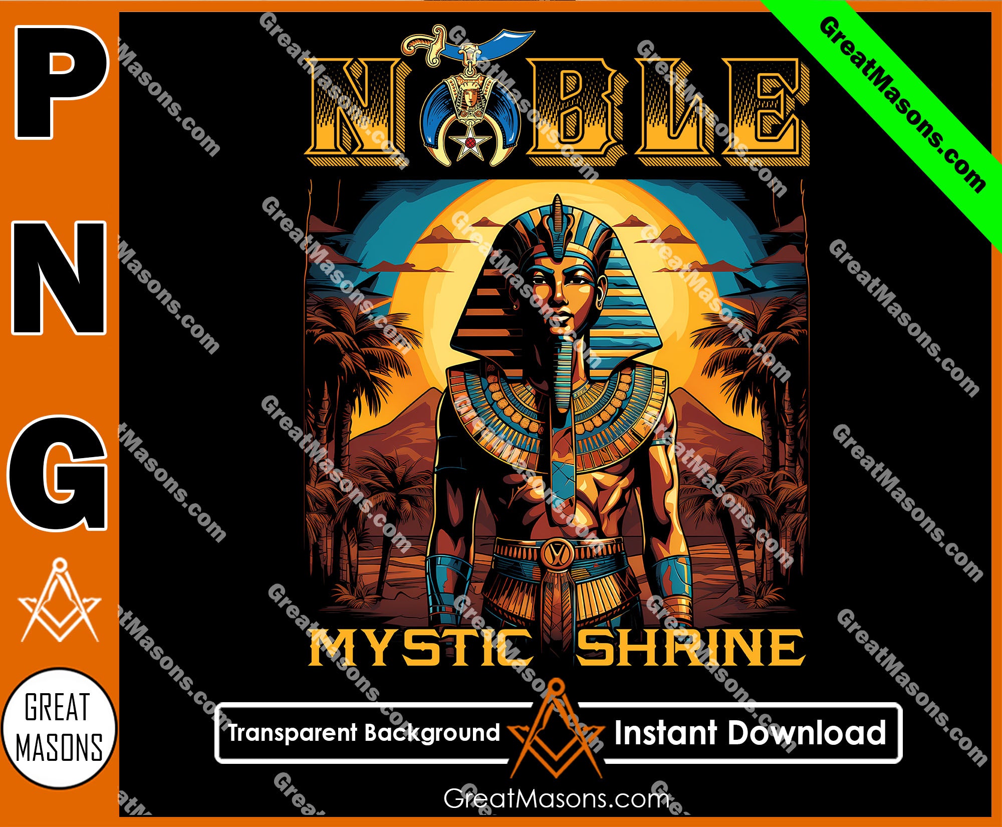 Noble Mystic Shriner Pharaoh King Of The Desert - PNG Transparent High ...