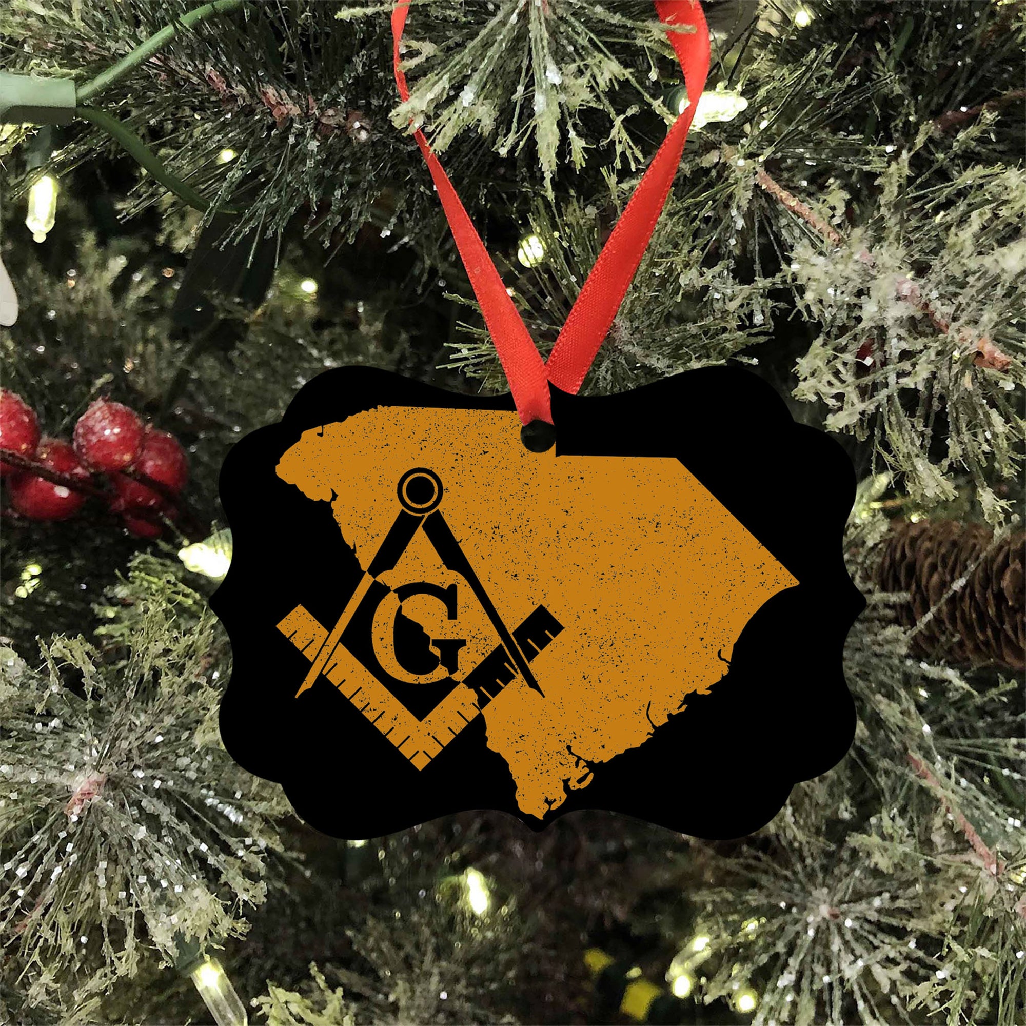 South Carolina square & compass freemason symbol state map - Medallion ...