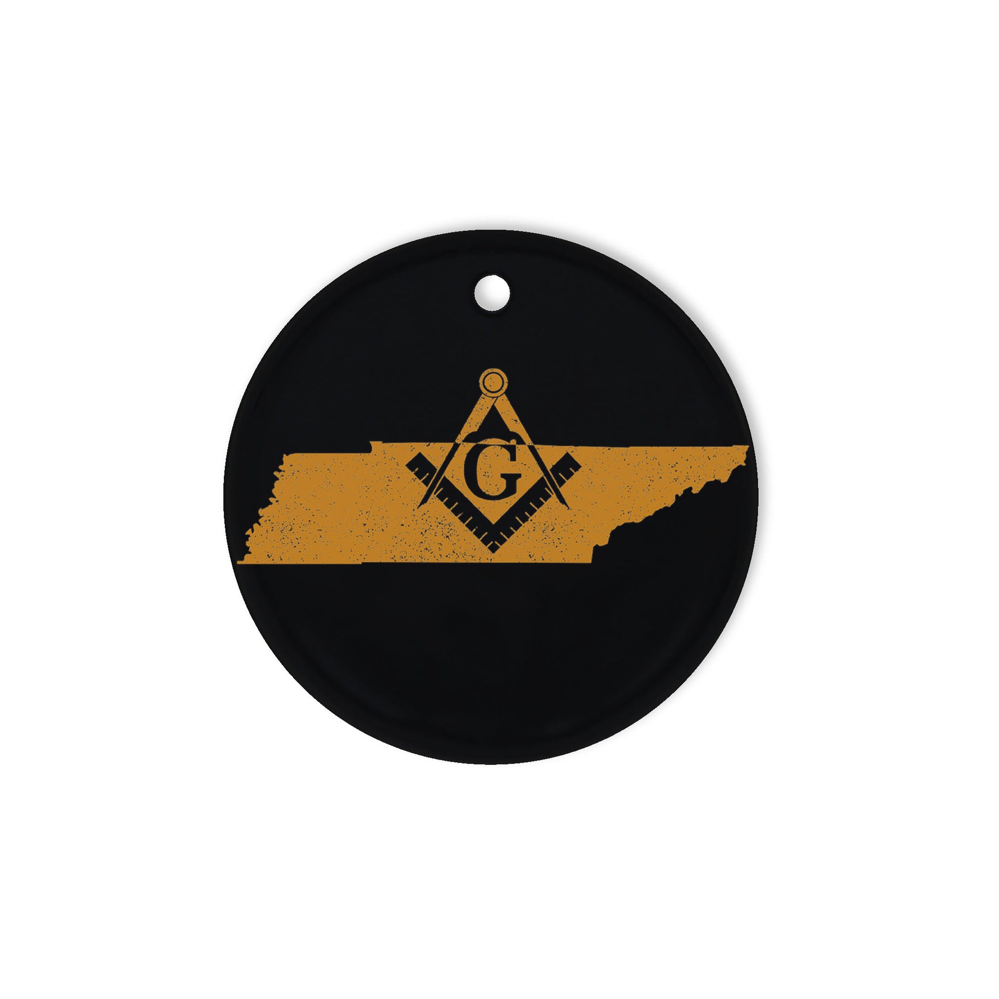 Tennessee square & compass freemason symbol state map - Circle Ceramic ...
