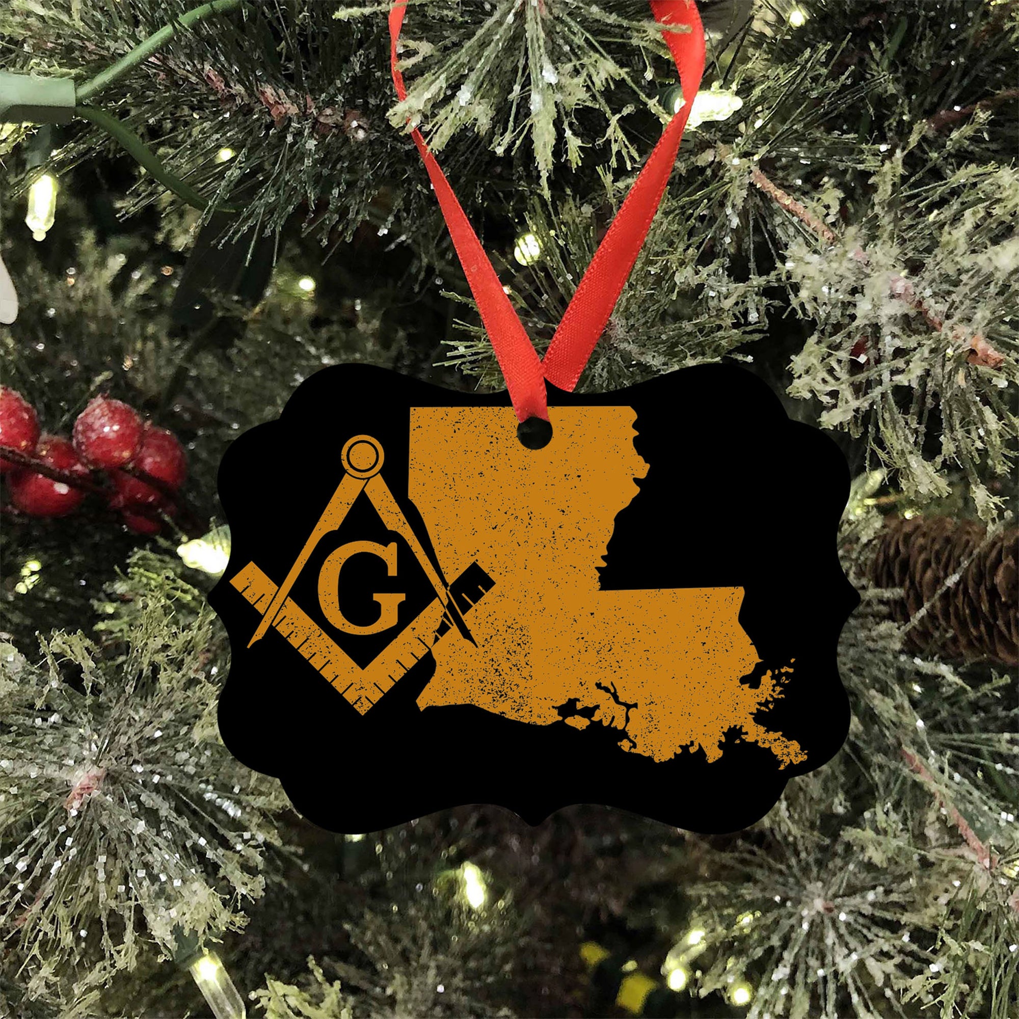 Louisiana square & compass freemason symbol state map - Medallion Alum ...