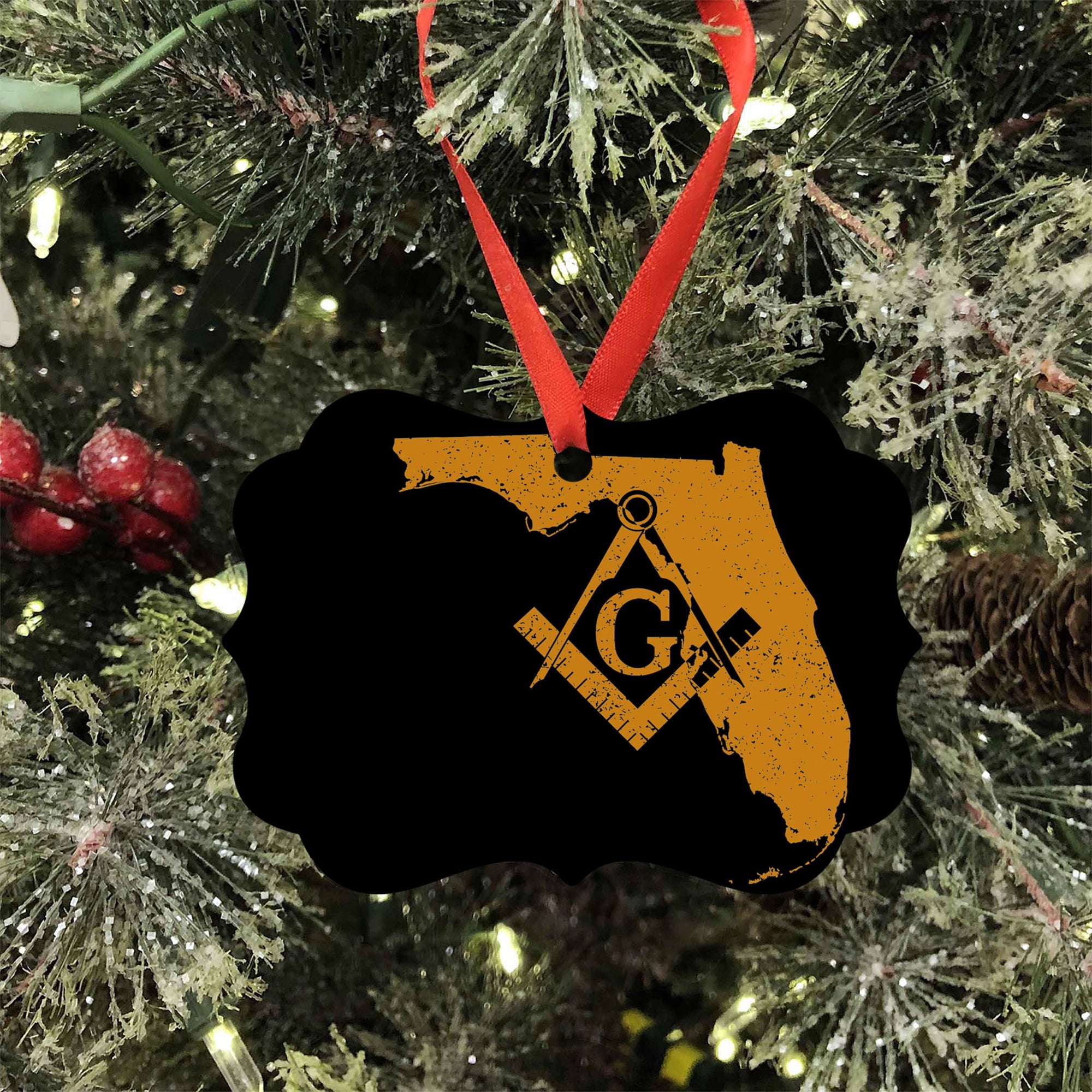 Florida square & compass freemason symbol state map - Medallion Alumin ...