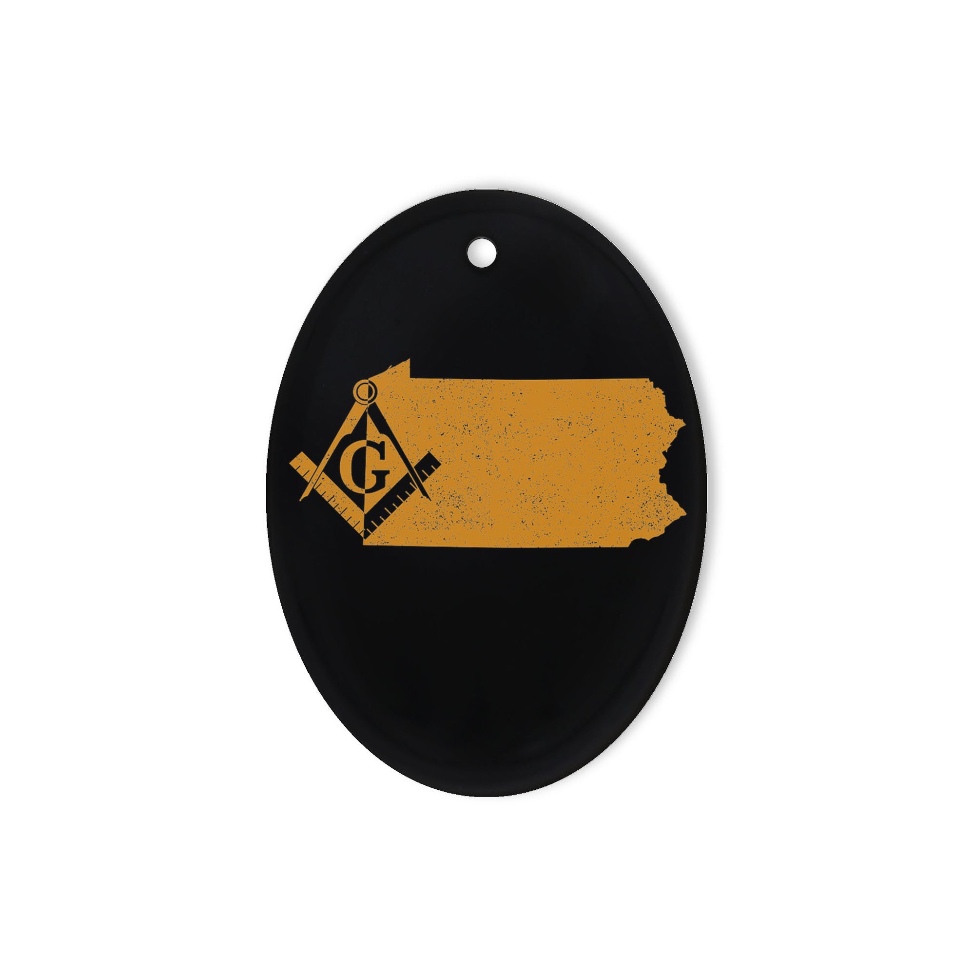 Pennsylvania square & compass freemason symbol state map - Oval Cerami ...
