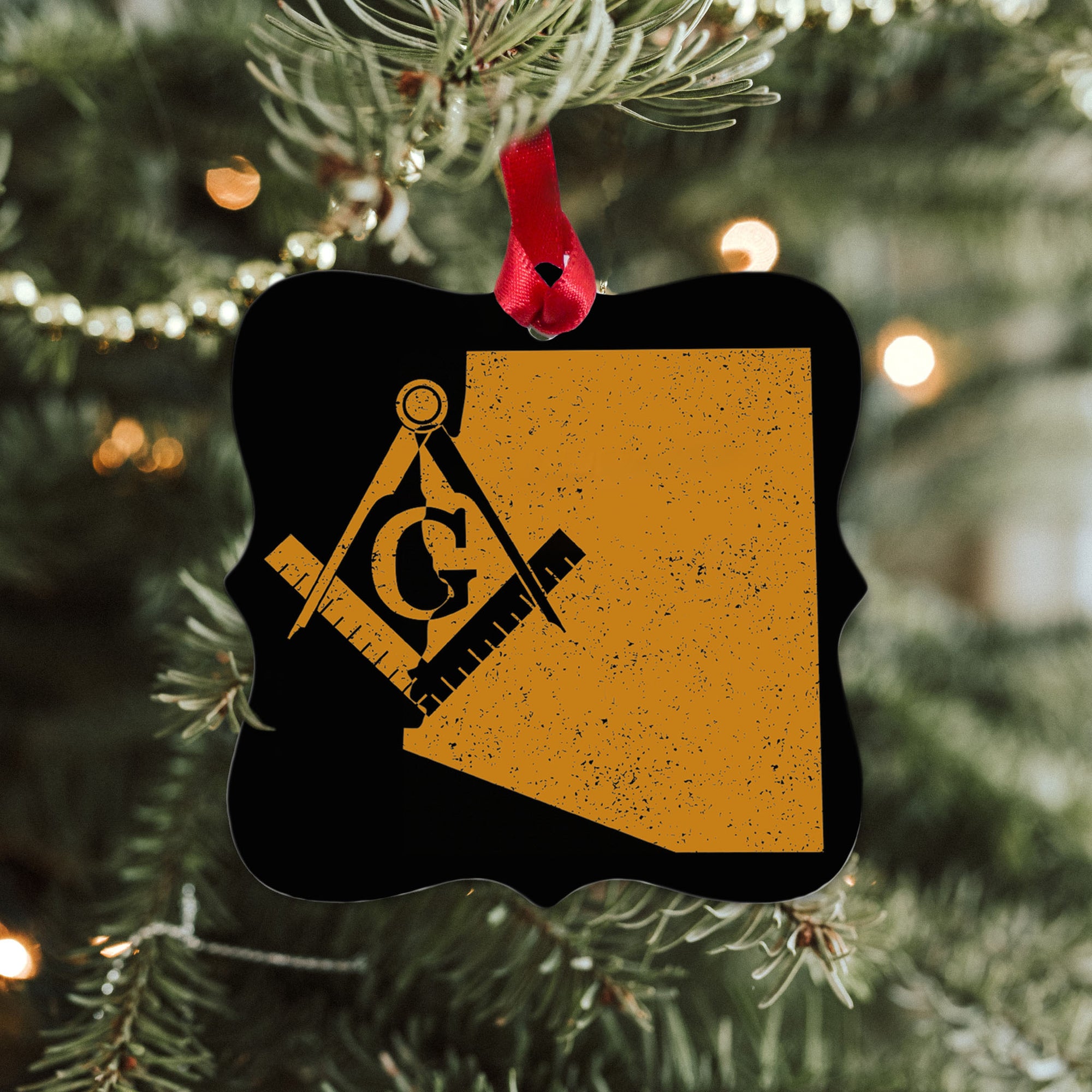 Colorado square & compass freemason symbol state map - Square Aluminum ...