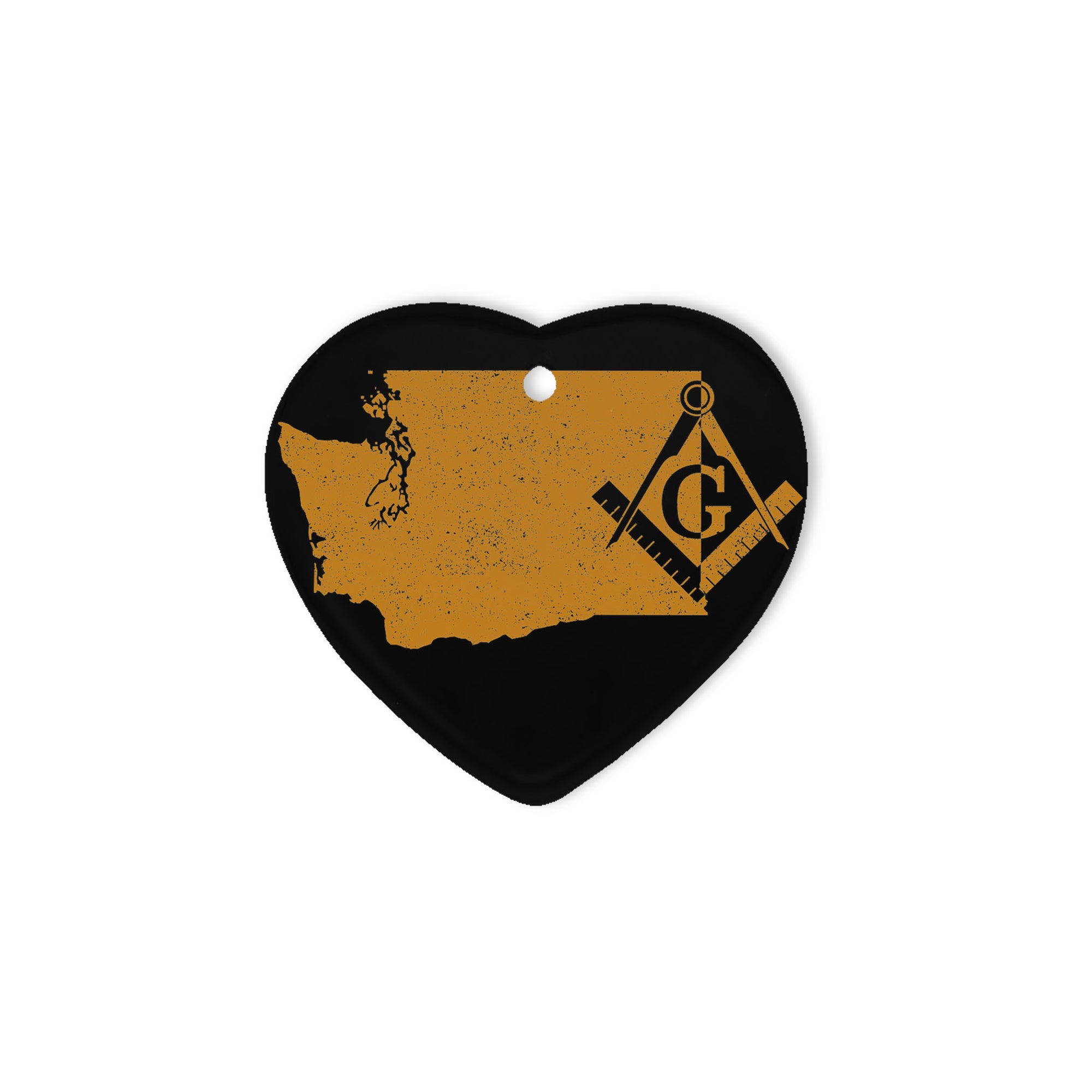 Washington square & compass freemason symbol state map - Heart Ceramic ...
