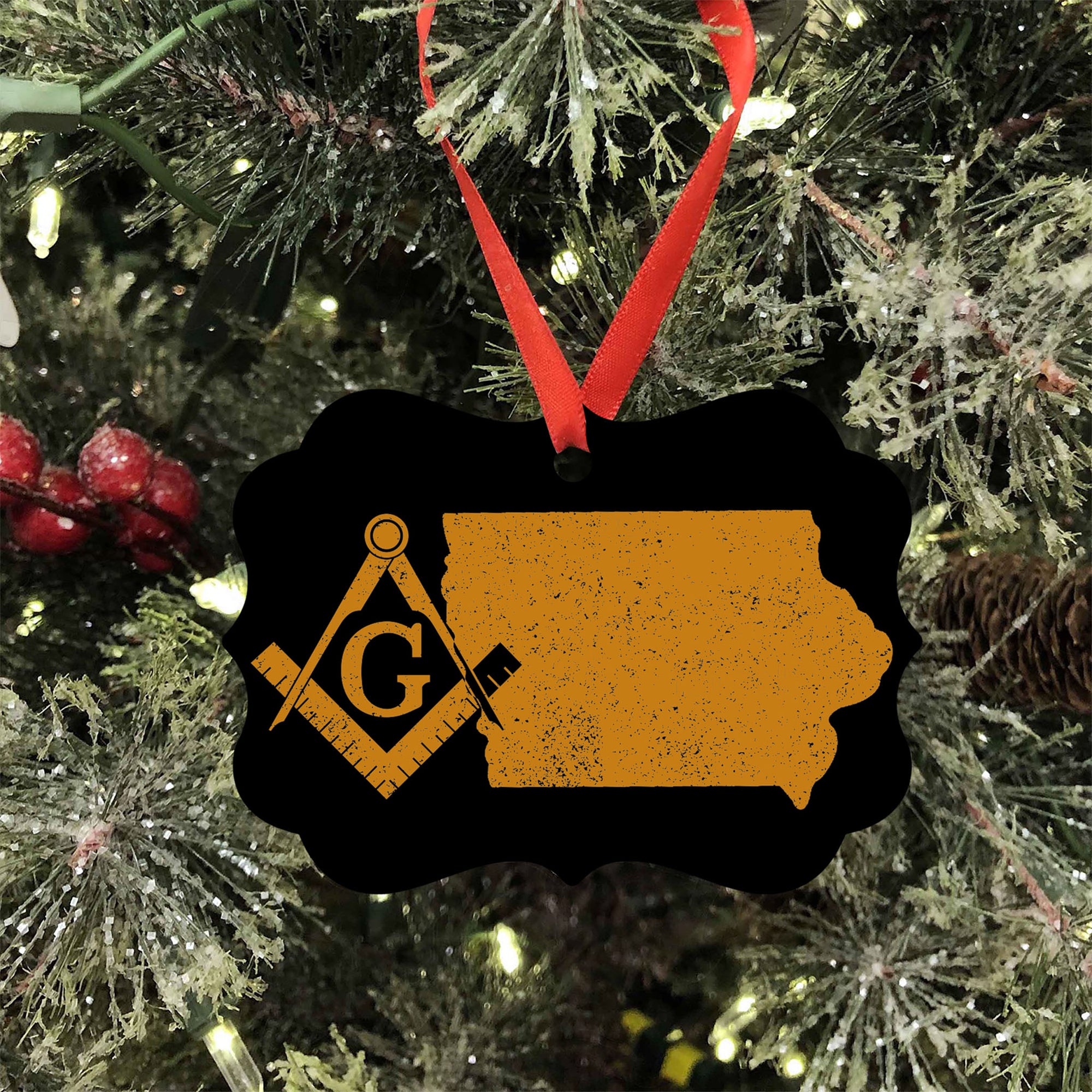 Iowa square & compass freemason symbol state map - Medallion Aluminum ...