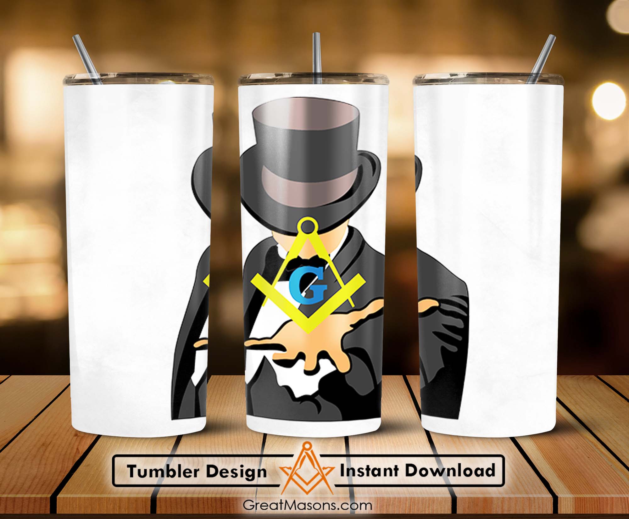 Mason Magician Brother Into The Light Masonic Skinny Tumbler Wrap Png ...