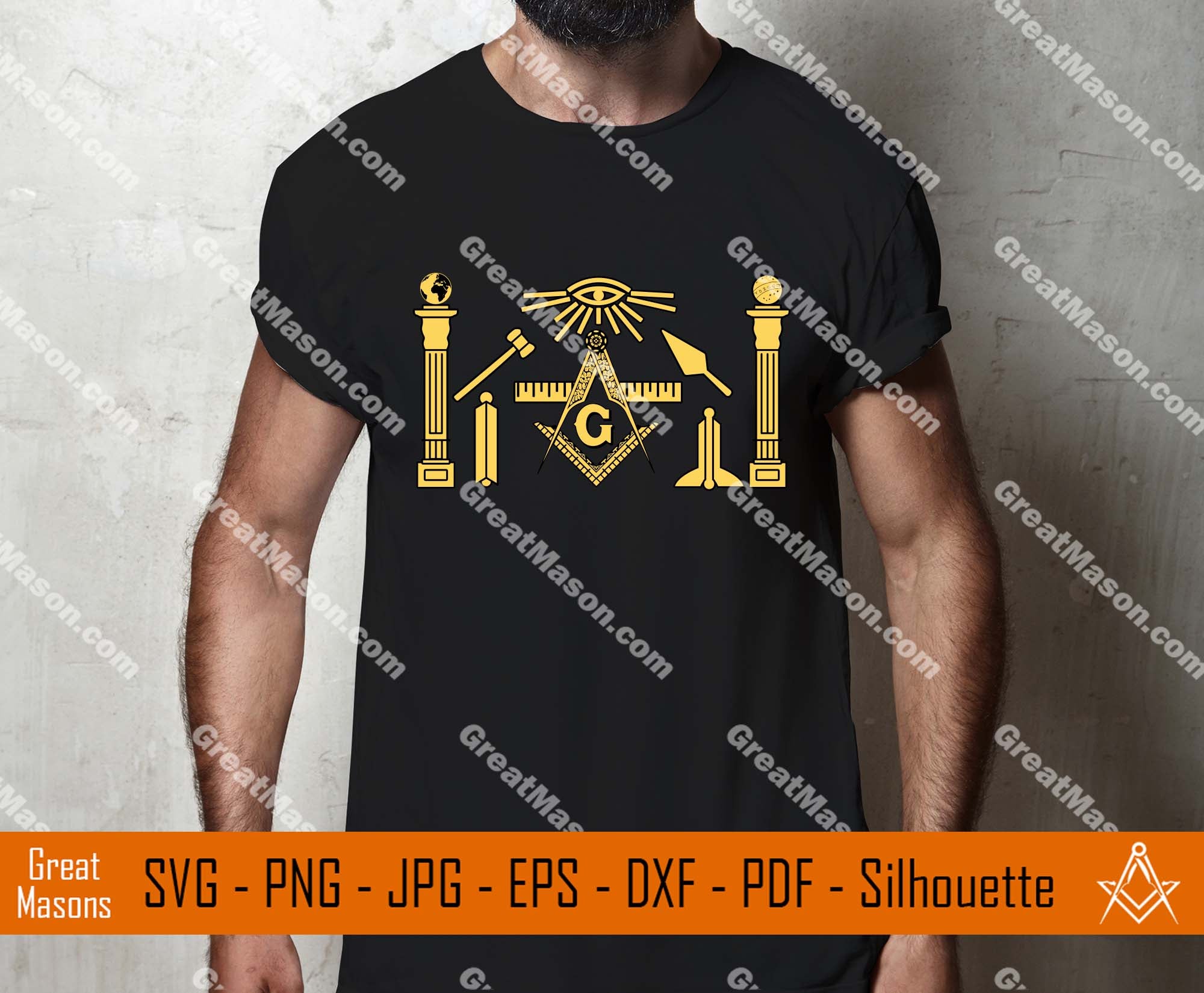 Masonic Well Equipped Columns Pillars Symbols SVG, Png, Eps, Dxf, Jpg ...