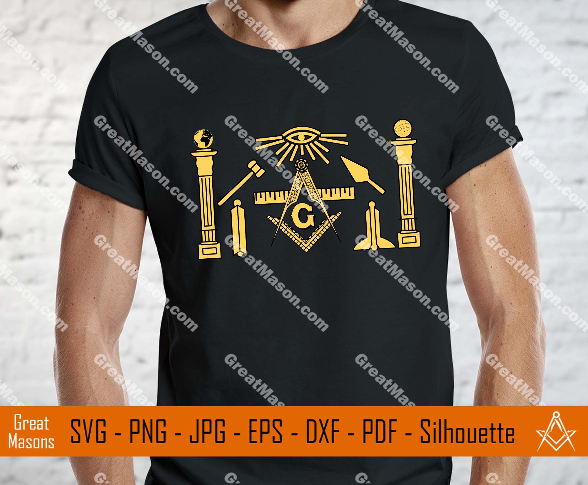 Masonic Well Equipped Columns Pillars Symbols SVG, Png, Eps, Dxf, Jpg ...