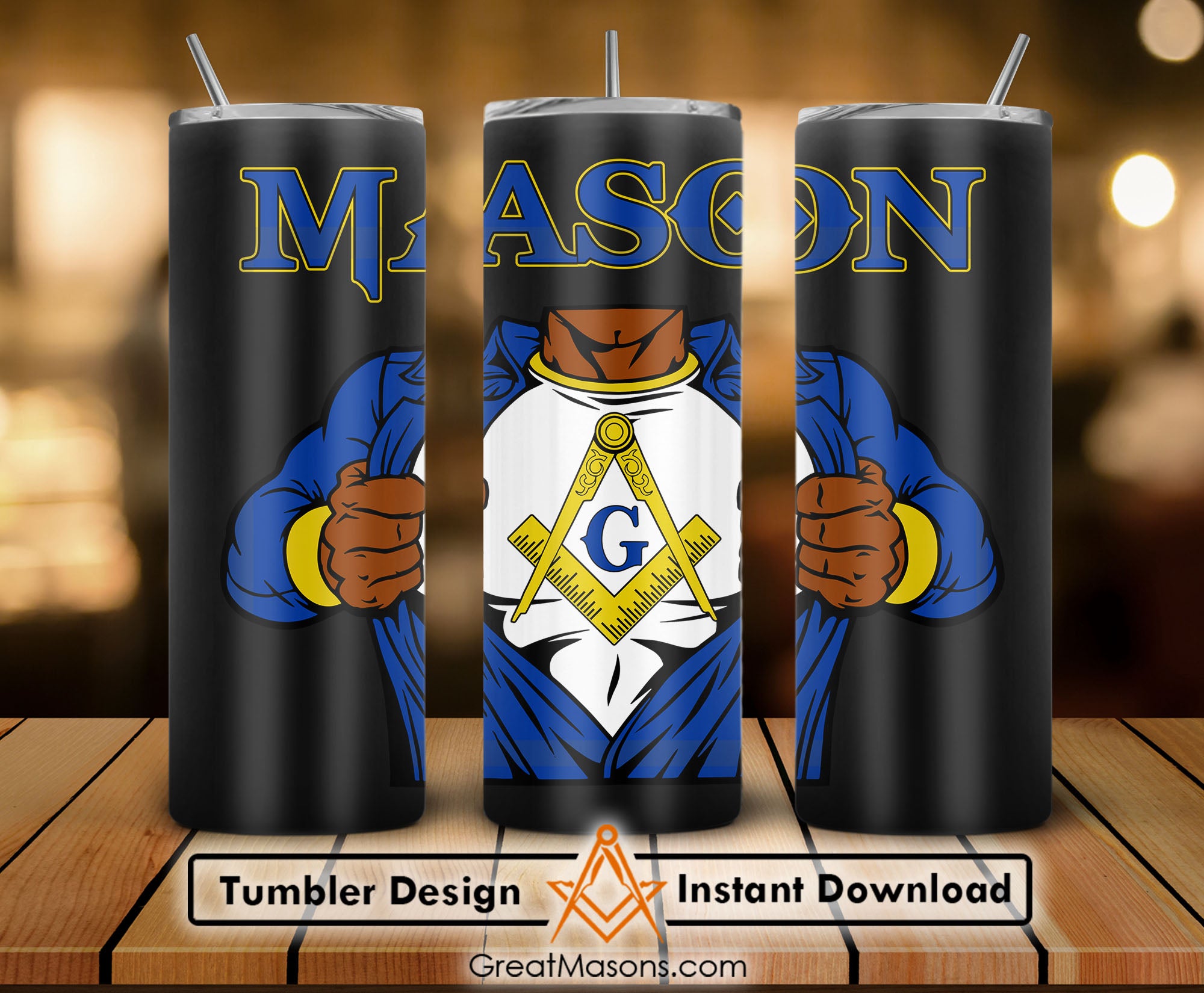 I Am A MASON - Super Man Mason Skinny Tumbler Wrap Png Straight & Tape ...