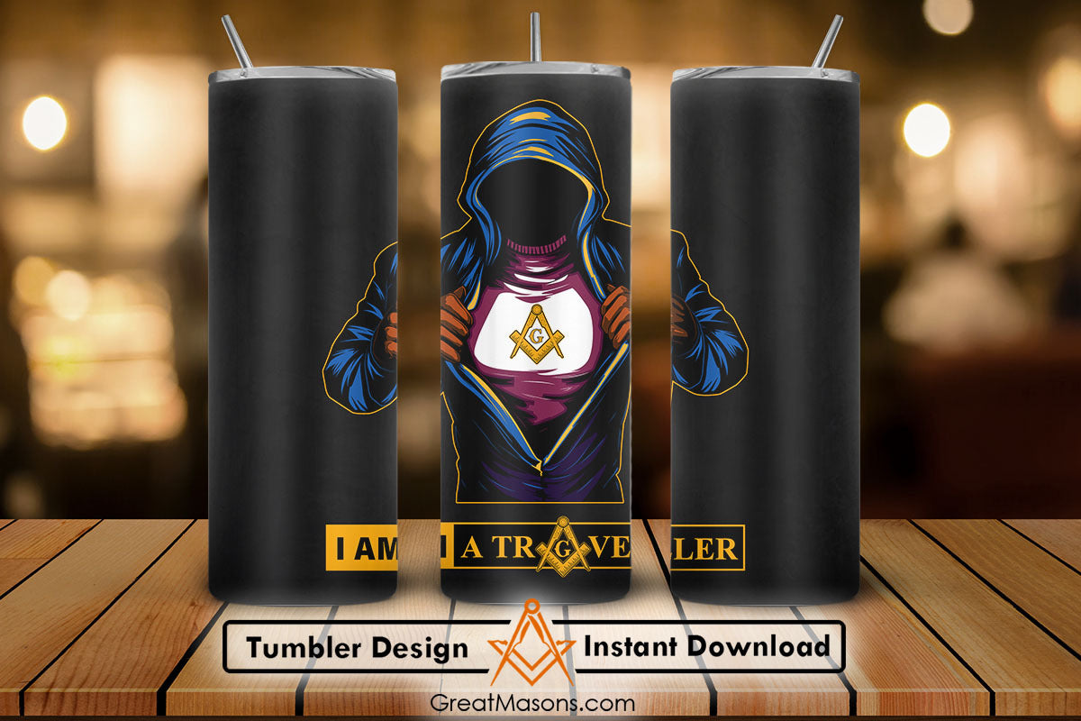 I AM A Traveler Masonic Skinny Tumbler Wrap Png Straight & Tapered Tum ...