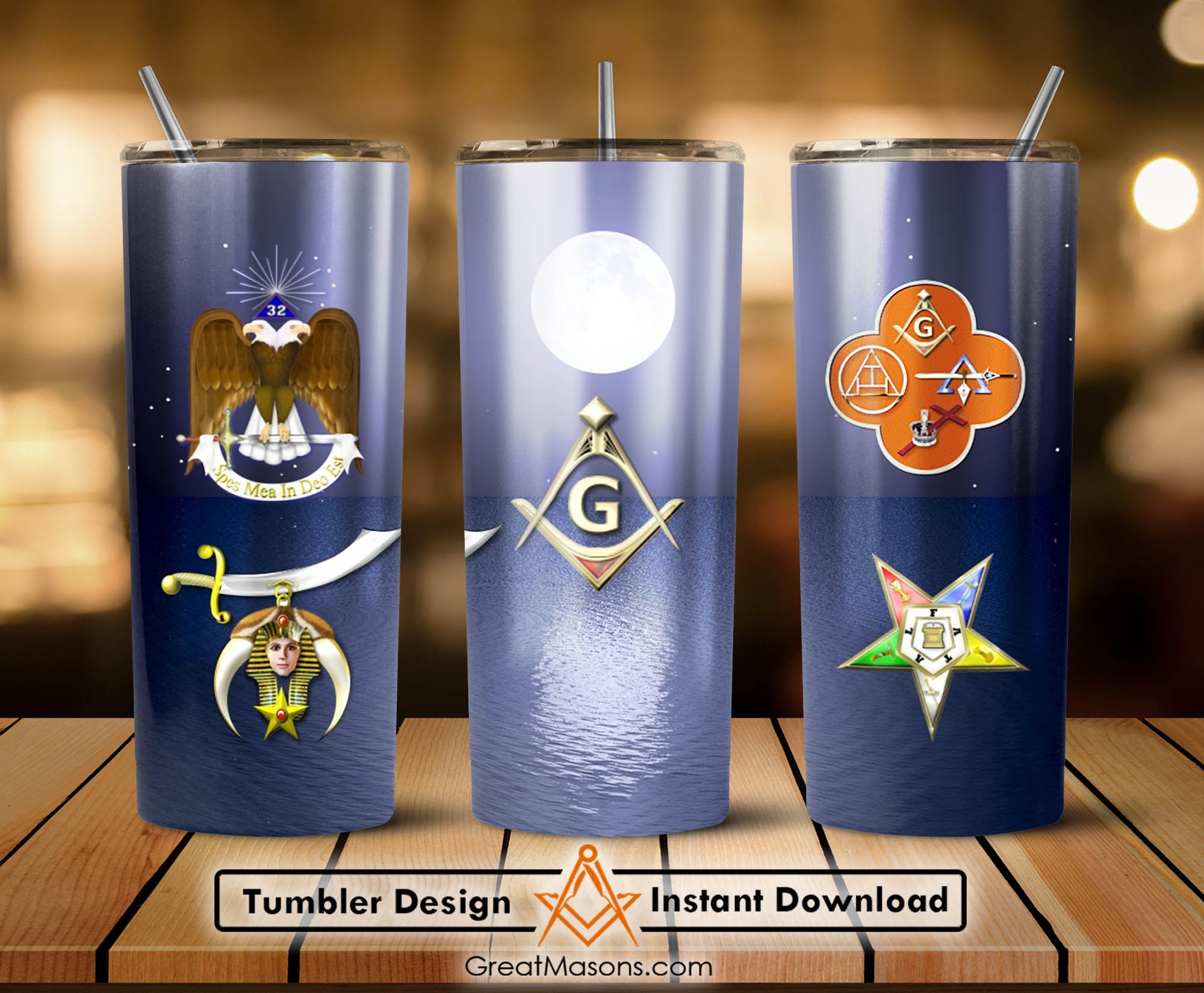 Masonic Family OES Shiners York Rite Scottish Rite Skinny Tumbler Wrap ...