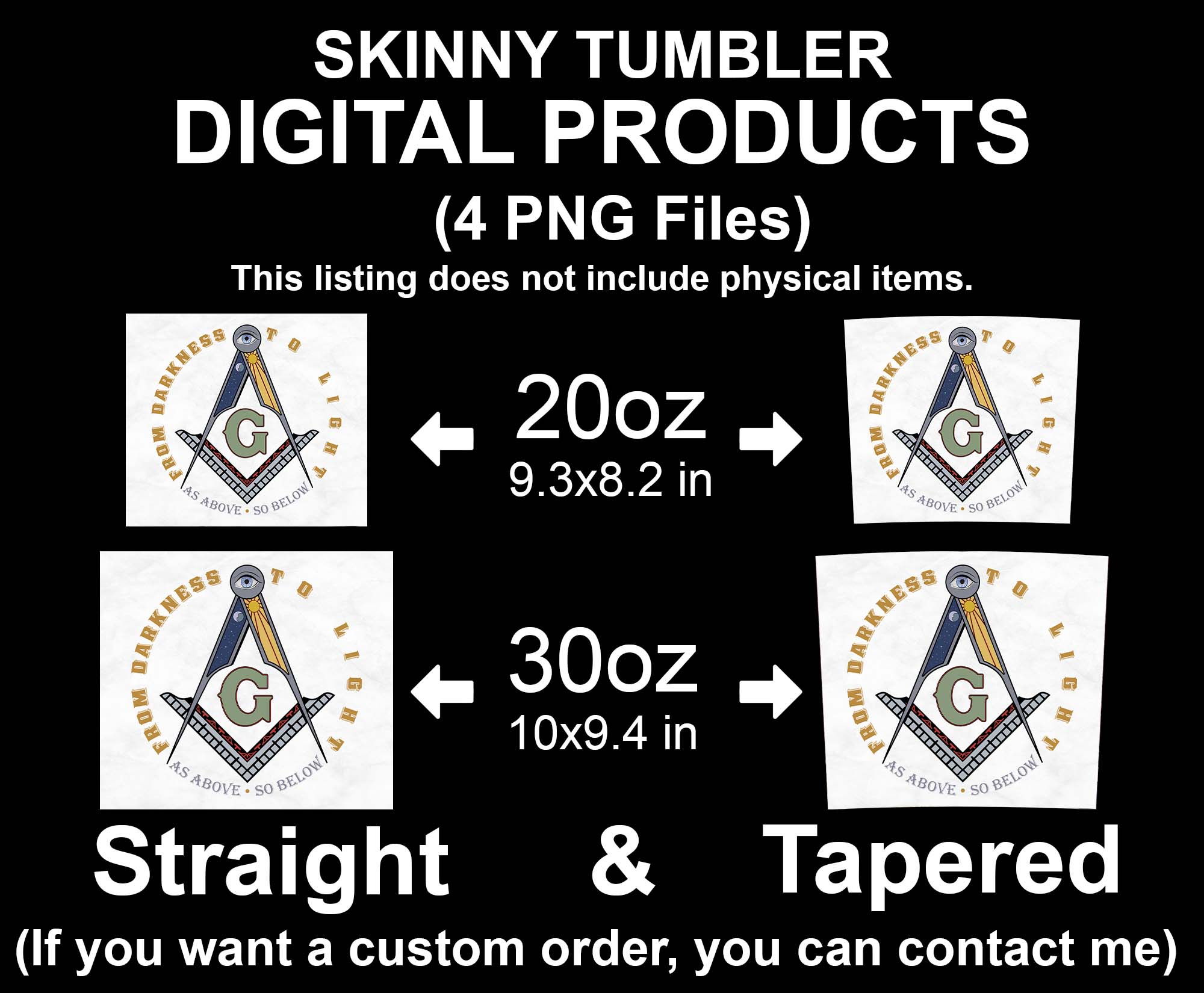 Masonic Square And Compasses From Darkness To Light Skinny Tumbler Wra ...