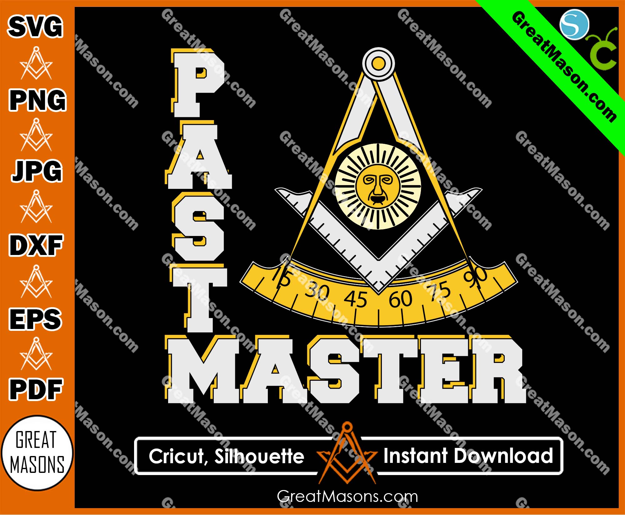 Mason Past Master Wisdom Leadership Freemasons Symbol SVG, Png, Eps, D ...