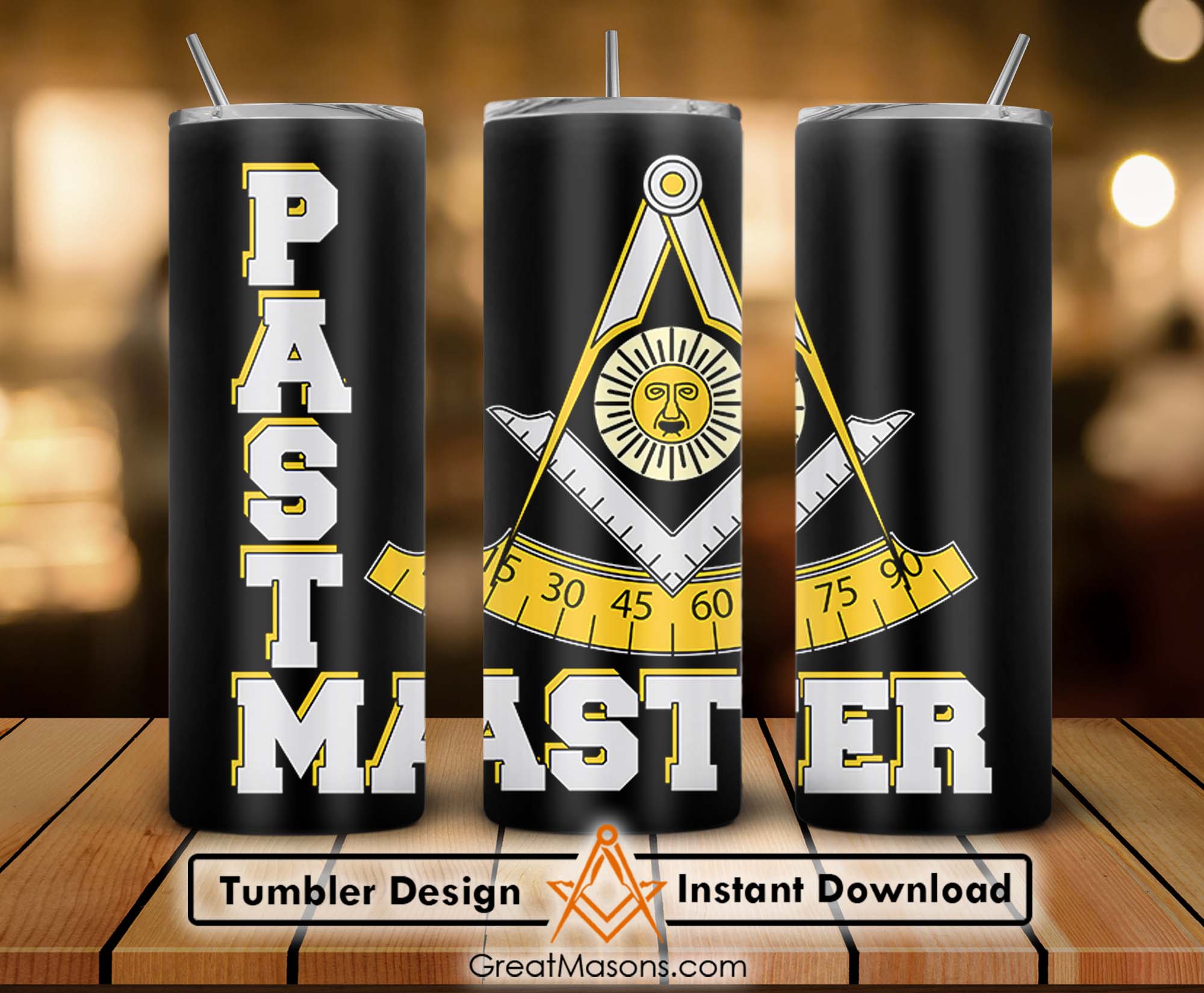 Mason Past Master Symbol Wisdom Leadership Masonic Skinny Tumbler Wrap ...