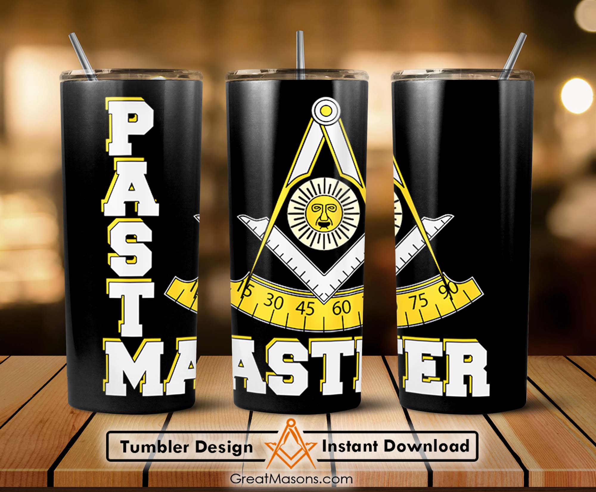 Mason Past Master Symbol Wisdom Leadership Masonic Skinny Tumbler Wrap ...