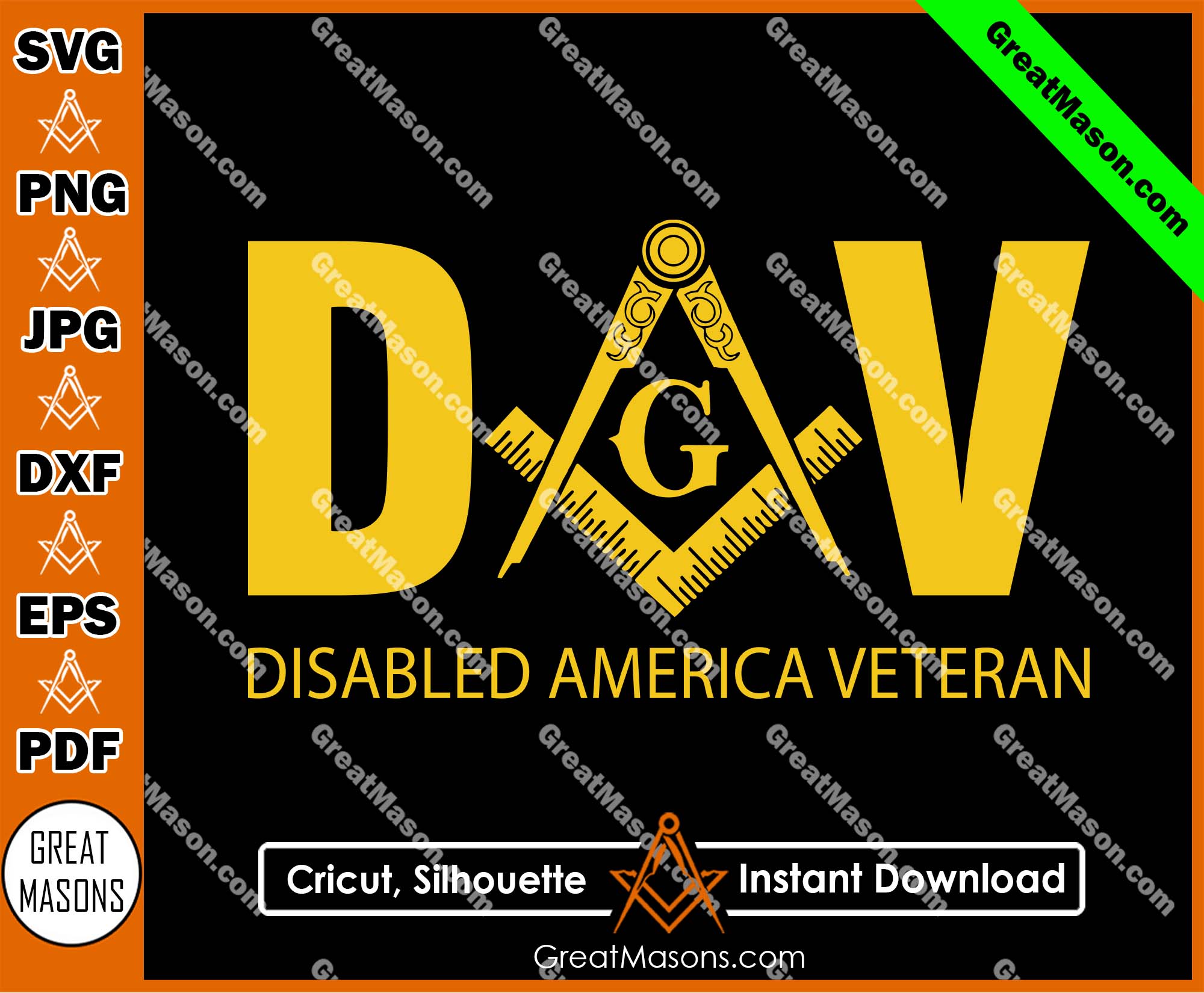 Masonic Disable America Veterans DAV Freemasons SVG, Png, Eps, Dxf, Jp ...