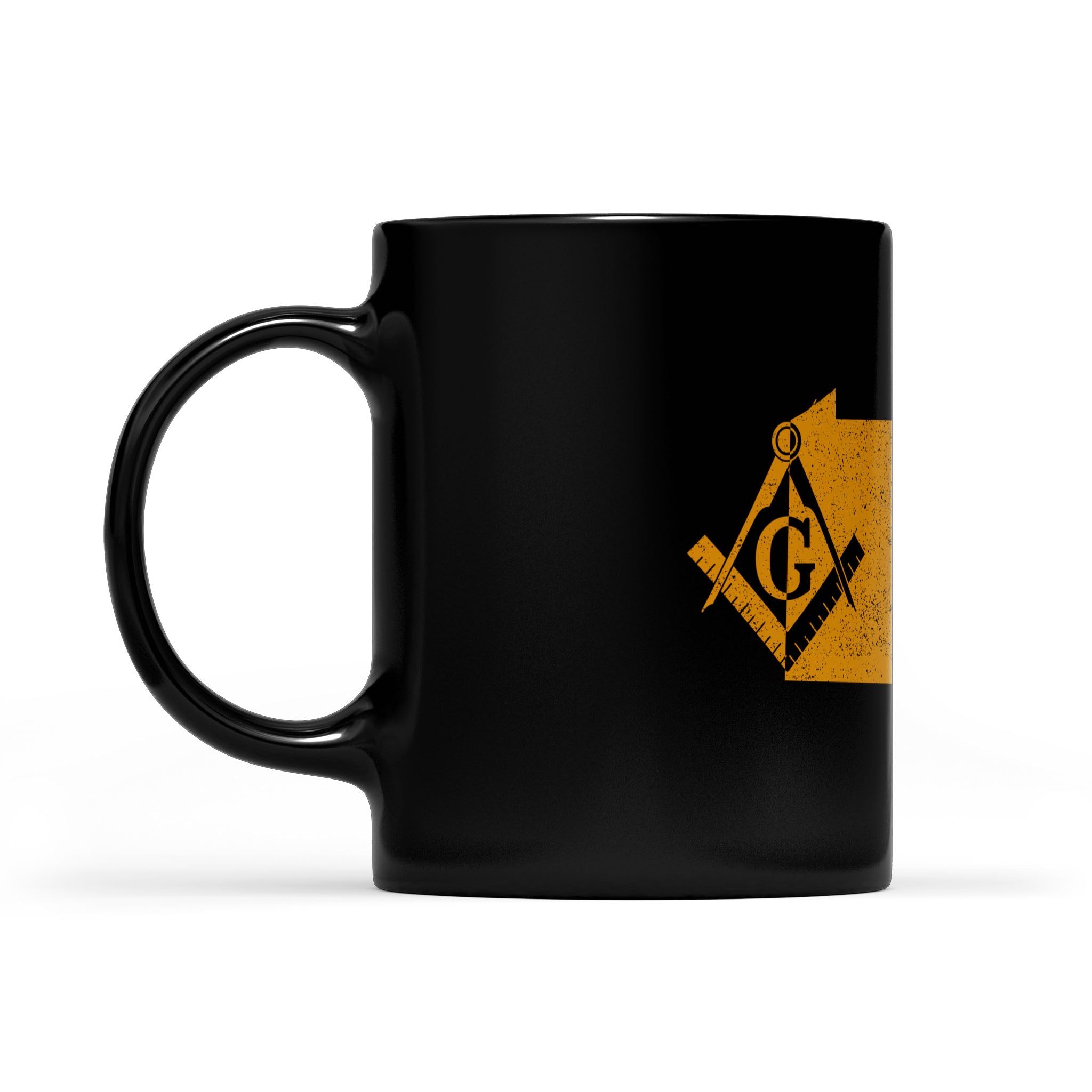 Pennsylvania square & compass freemason symbol state map - Black Mug ...